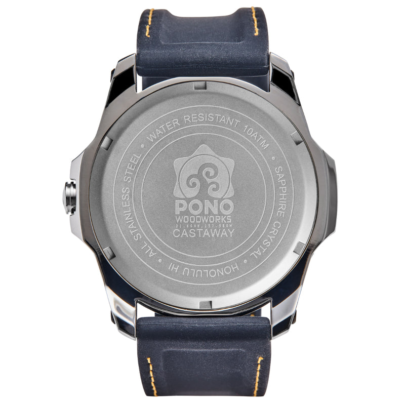 Koa Wood Watch | Refined Wooden Watches | Castaway Chrome 47mm - Pono ...